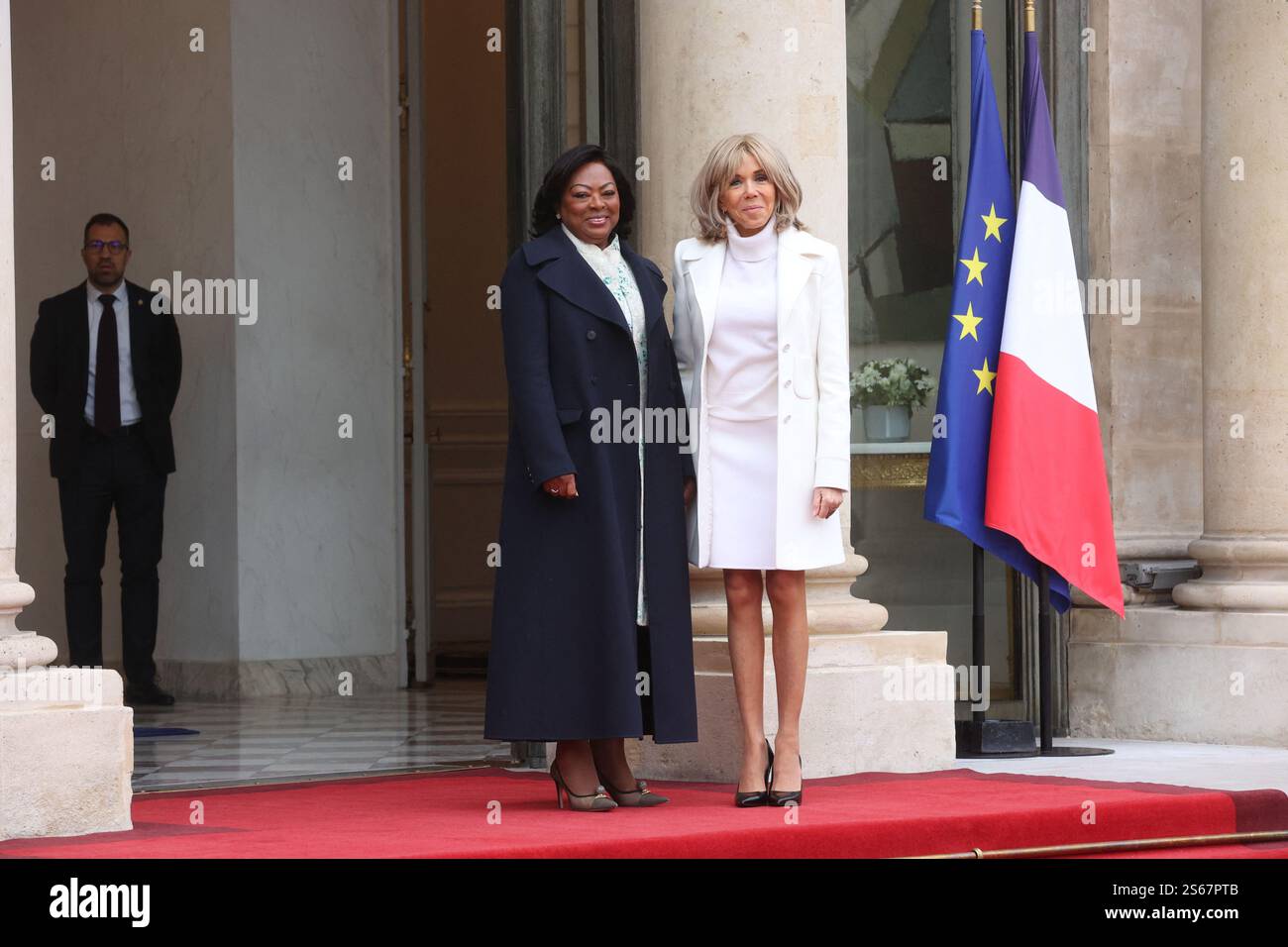 Brigitte Macron and First Lady of Angola Ana Dias Lourenco during the ...