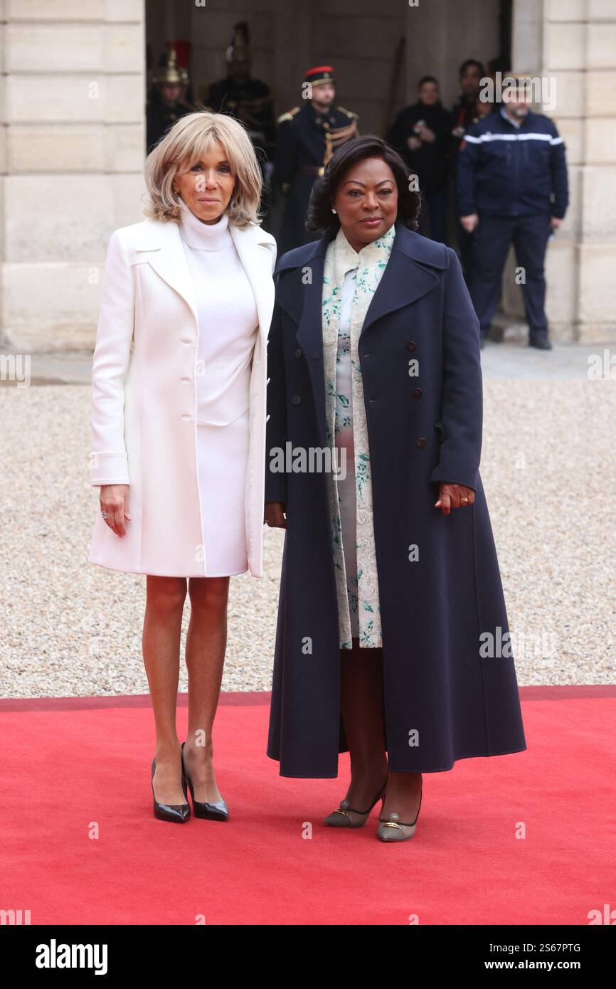 Brigitte Macron and First Lady of Angola Ana Dias Lourenco during the ...