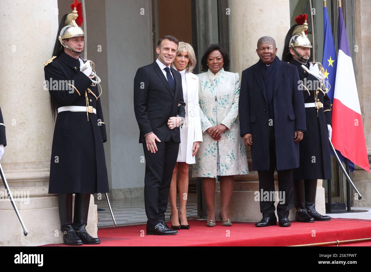French President Emmanuel Macron and his wife Brigitte Macron ...