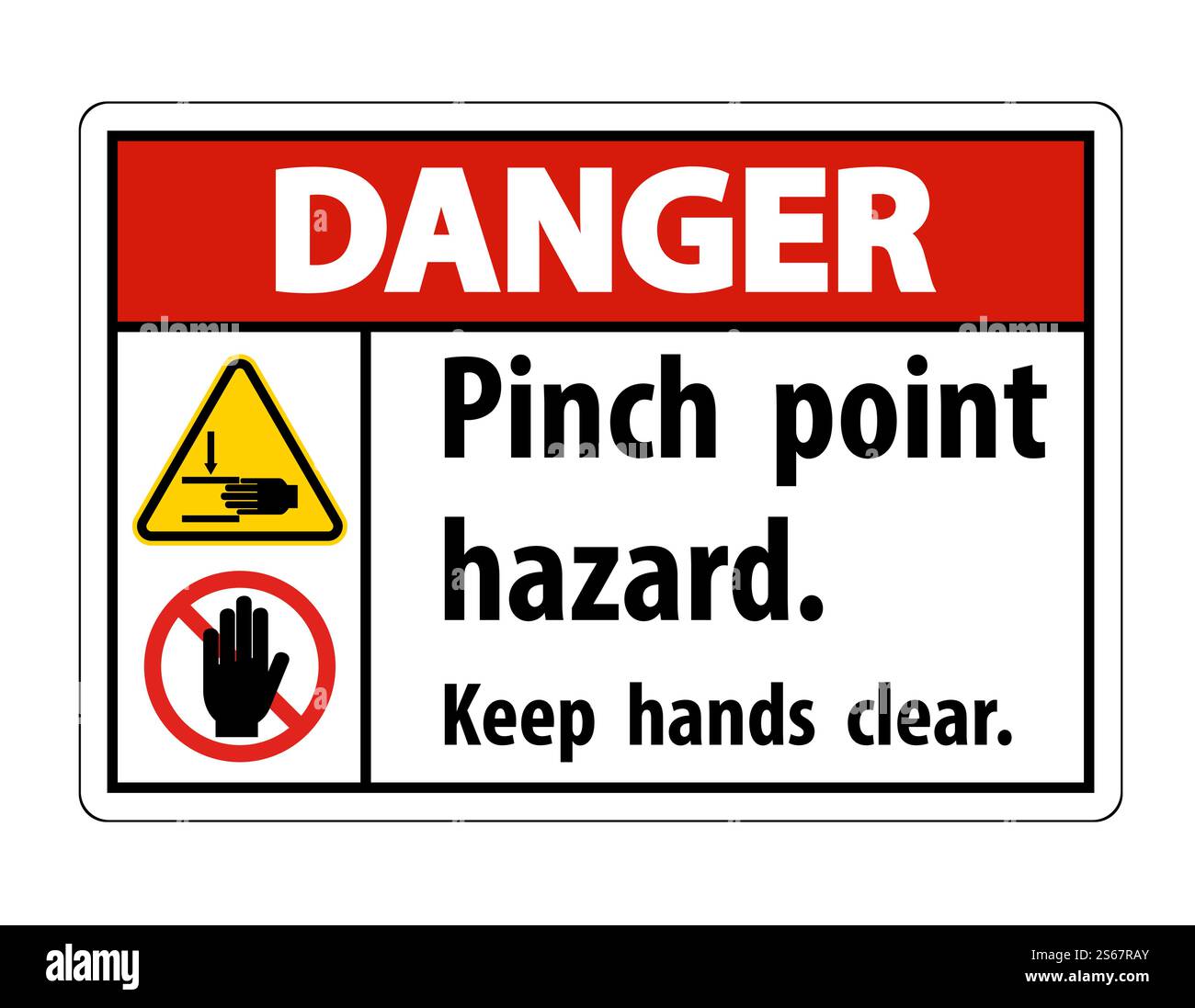 Danger Pinch Point Hazard,Keep Hands Clear Symbol Sign Isolate on White ...