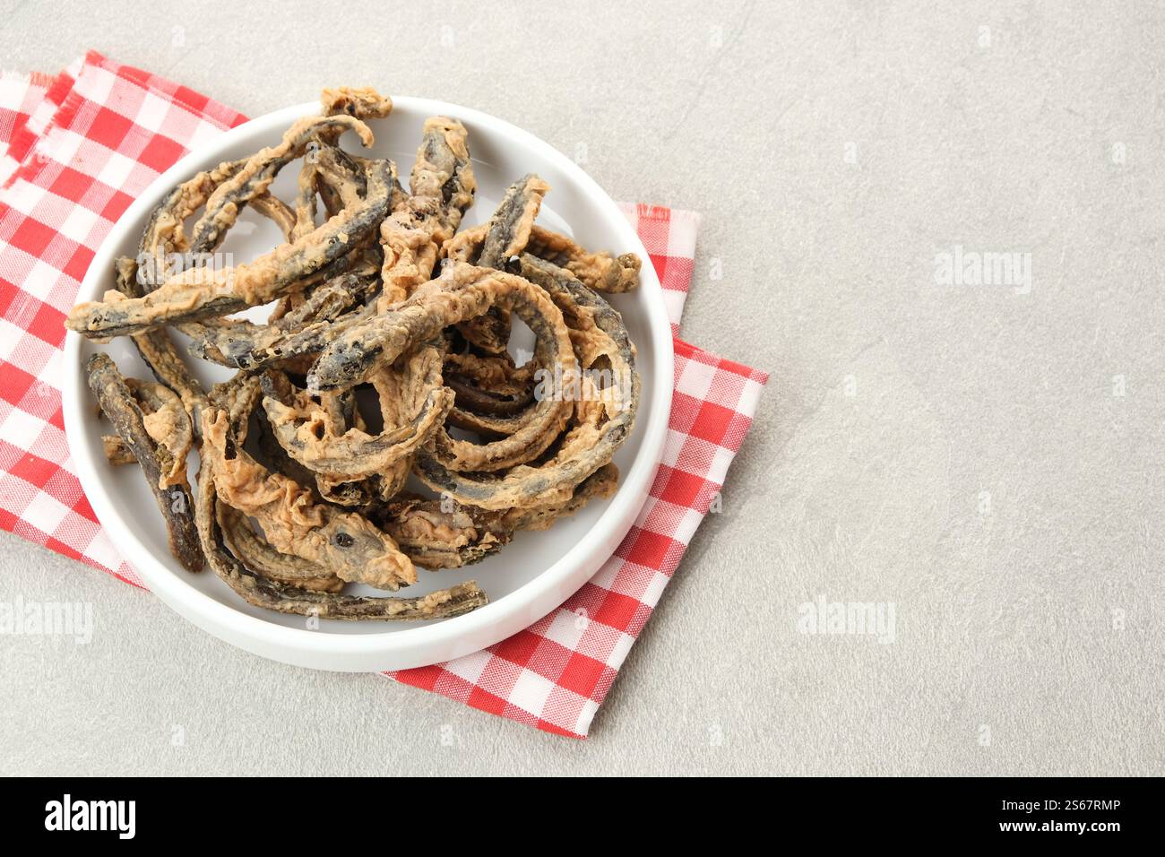 Belut Goreng or Fried Paddy Eel, (Monopterus albus), Indonesian ...