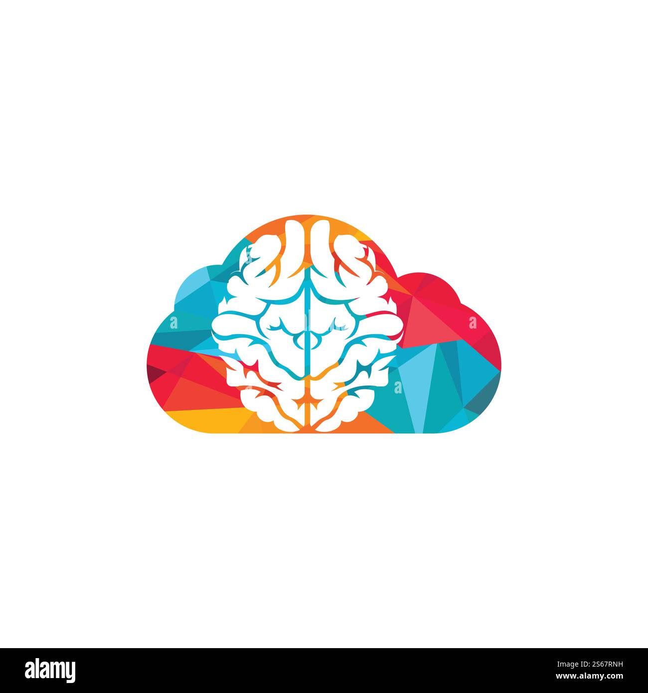 Cloud brain logo design vector icon. Digital brain logo Stock Vector ...