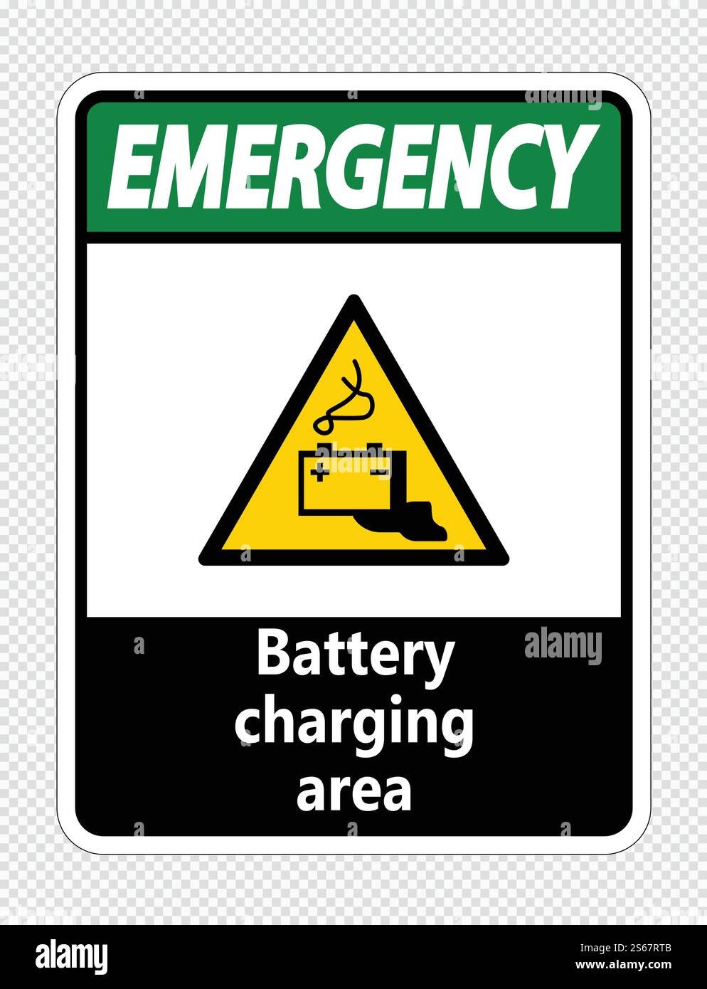 Emergency battery charging area Sign on transparent background,vector ...