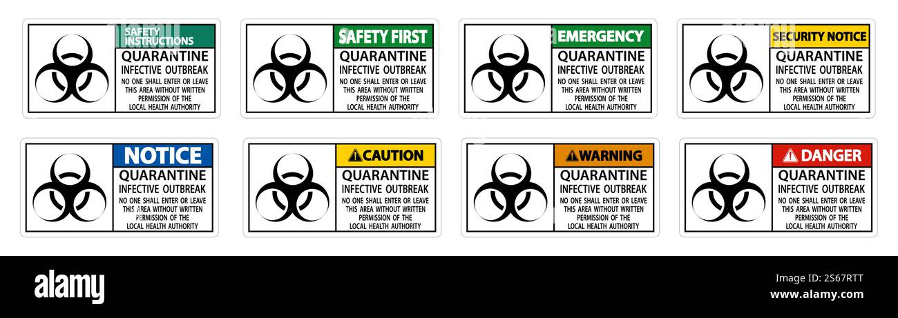Quarantine Infective Outbreak Sign Isolate on transparent Background ...