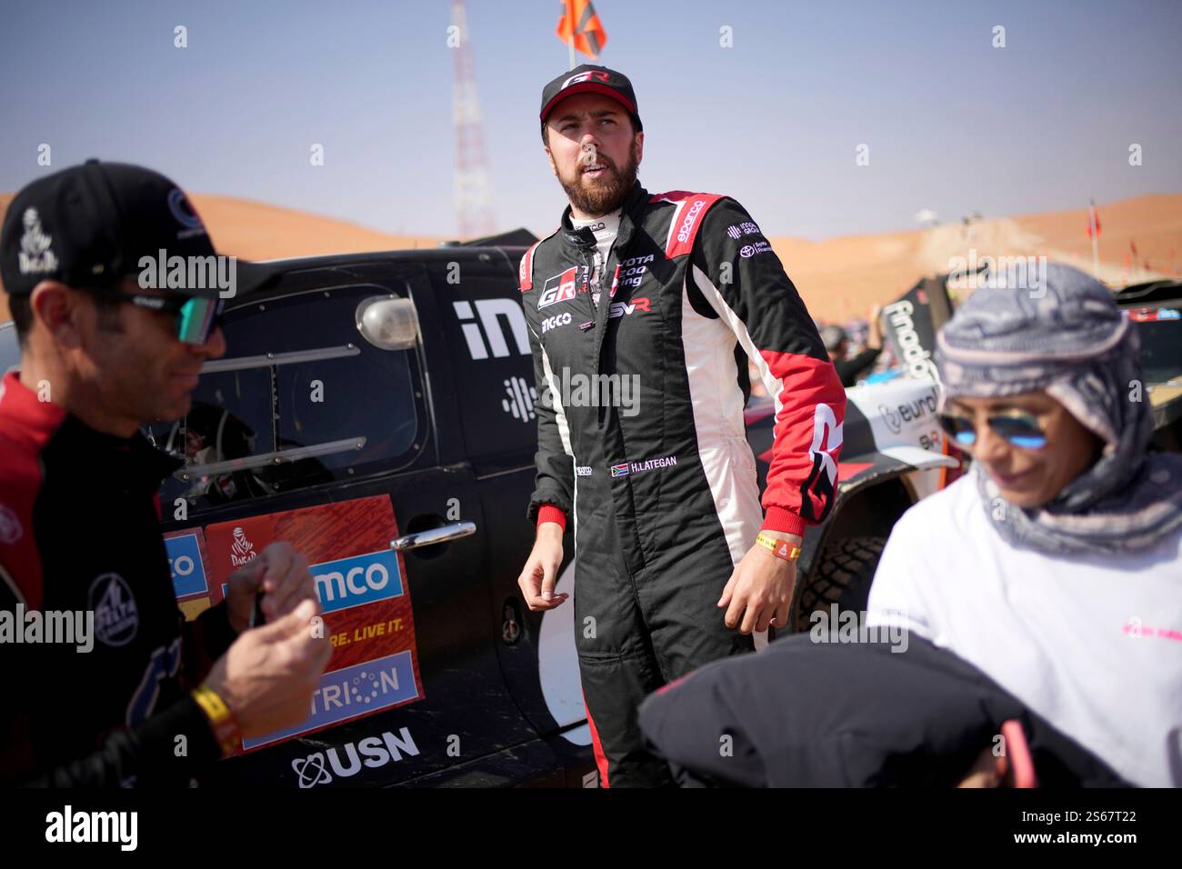Driver Henk Lategan wait at the start delayed due to fog during the ...