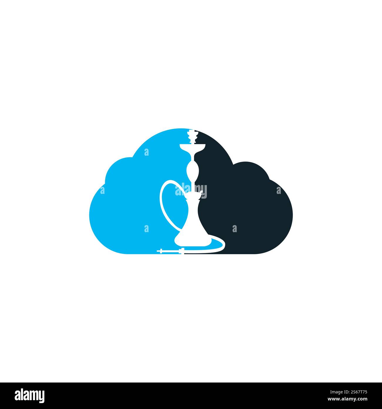Hookah and cloud logo design. Vintage sheesha logo. Lounge cafe emblem ...