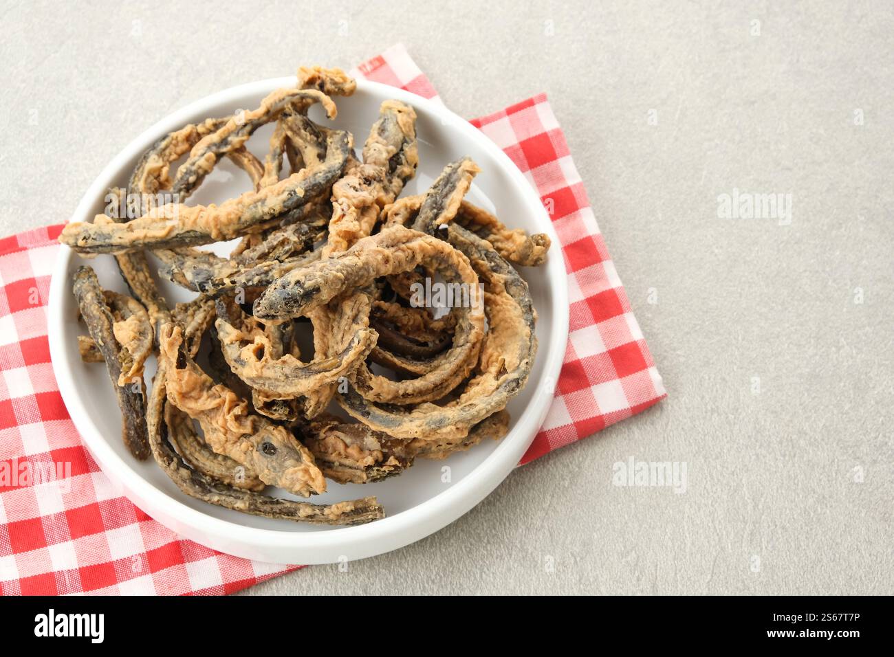 Belut Goreng or Fried Paddy Eel, (Monopterus albus), Indonesian ...
