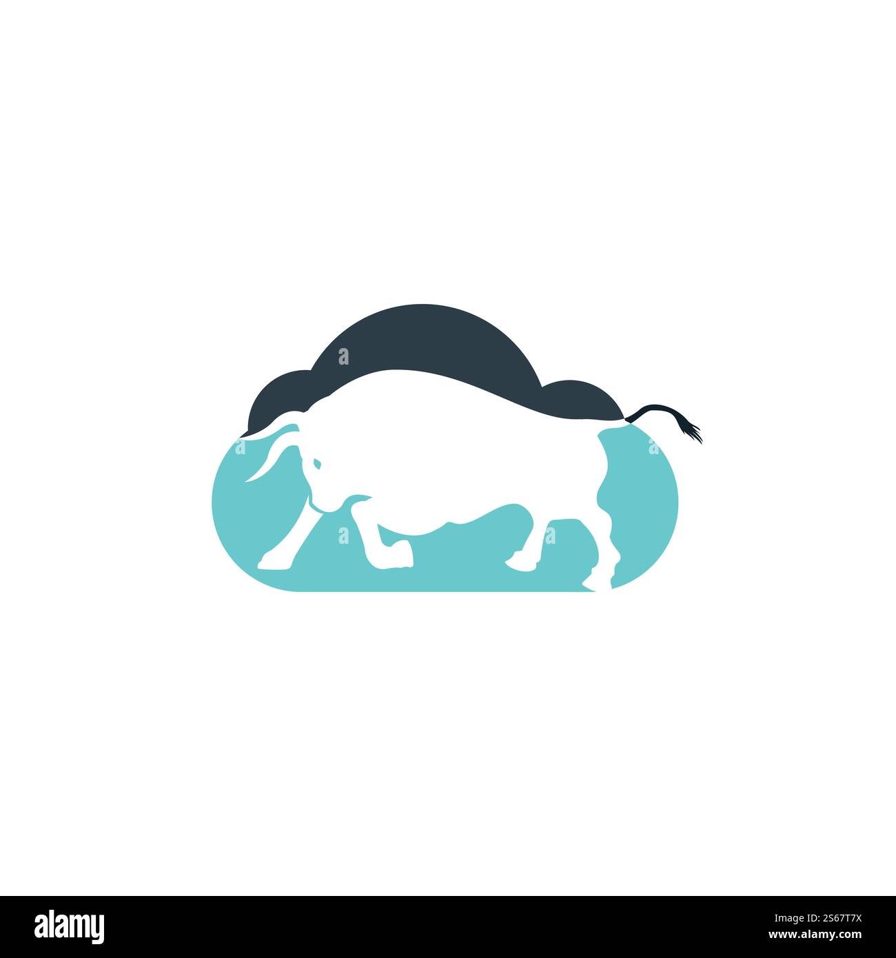 Bull cloud shape vector logo design Stock Vector Image & Art - Alamy