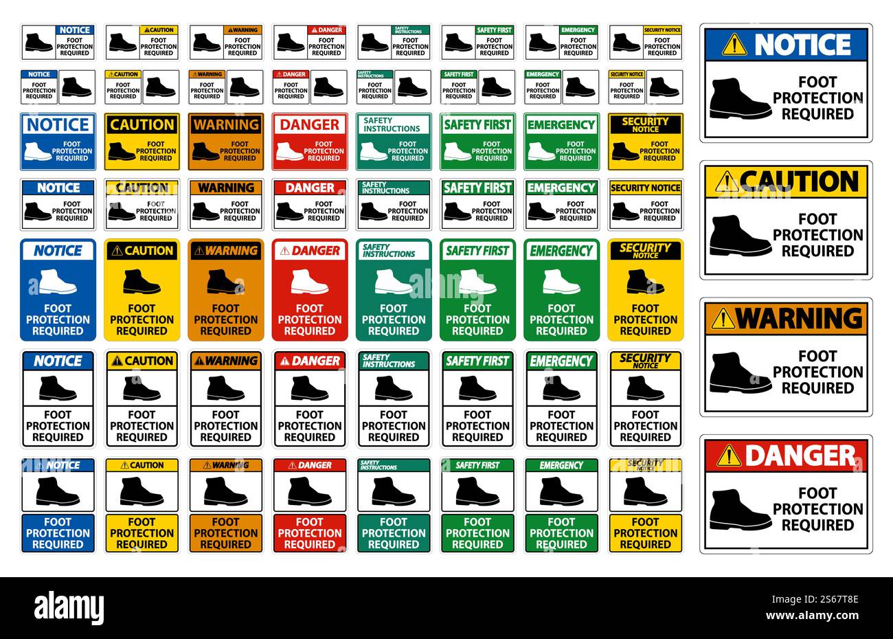 Foot Protection Required Wall Symbol Sign Isolate on transparent ...