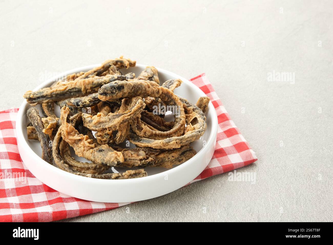 Belut Goreng or Fried Paddy Eel, (Monopterus albus), Indonesian ...