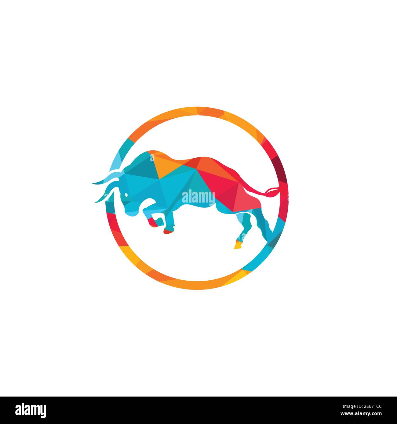 Bull vector logo design. Simple animal vector logo design template ...