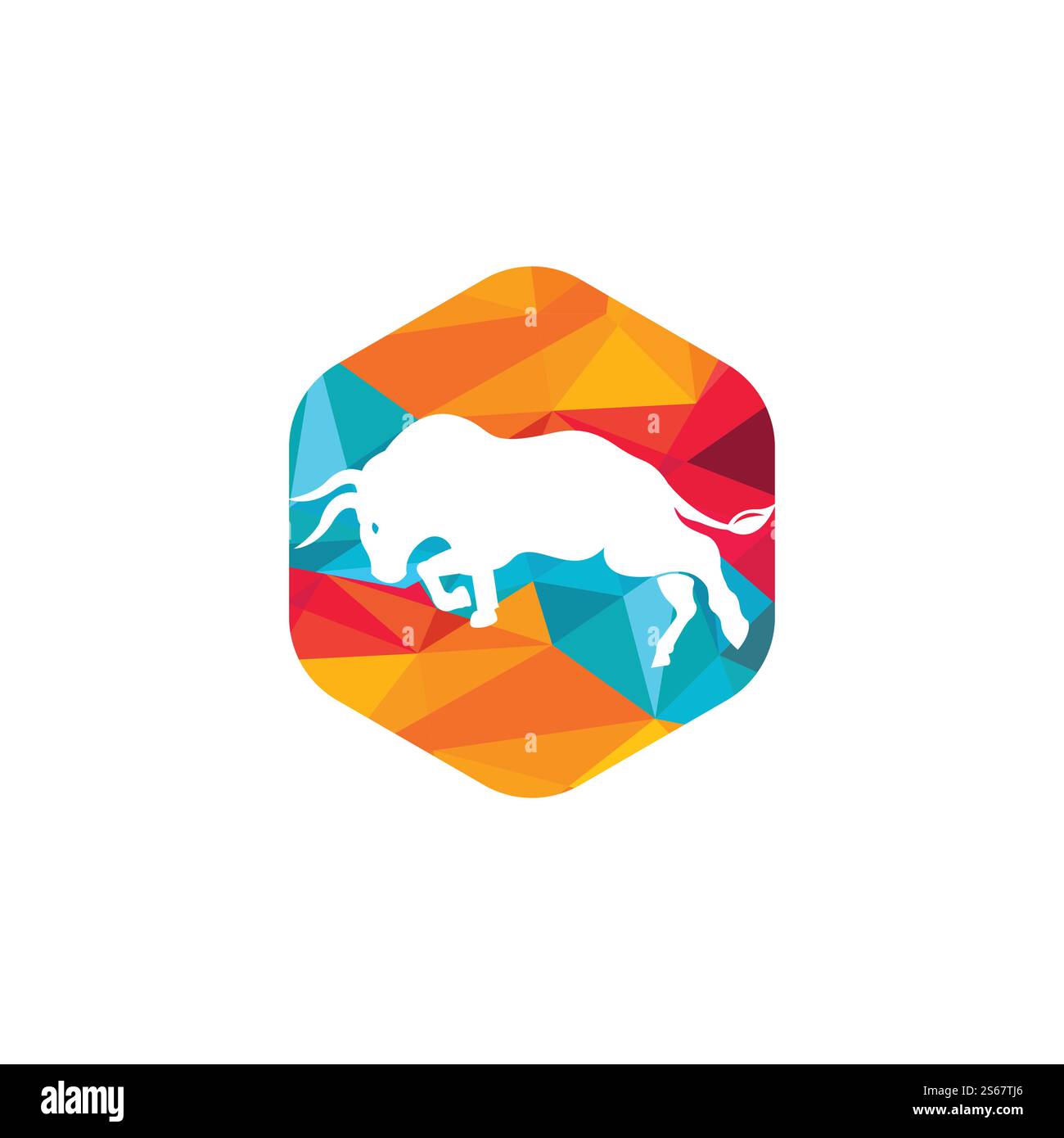 Bull vector logo design. Simple animal vector logo design template ...
