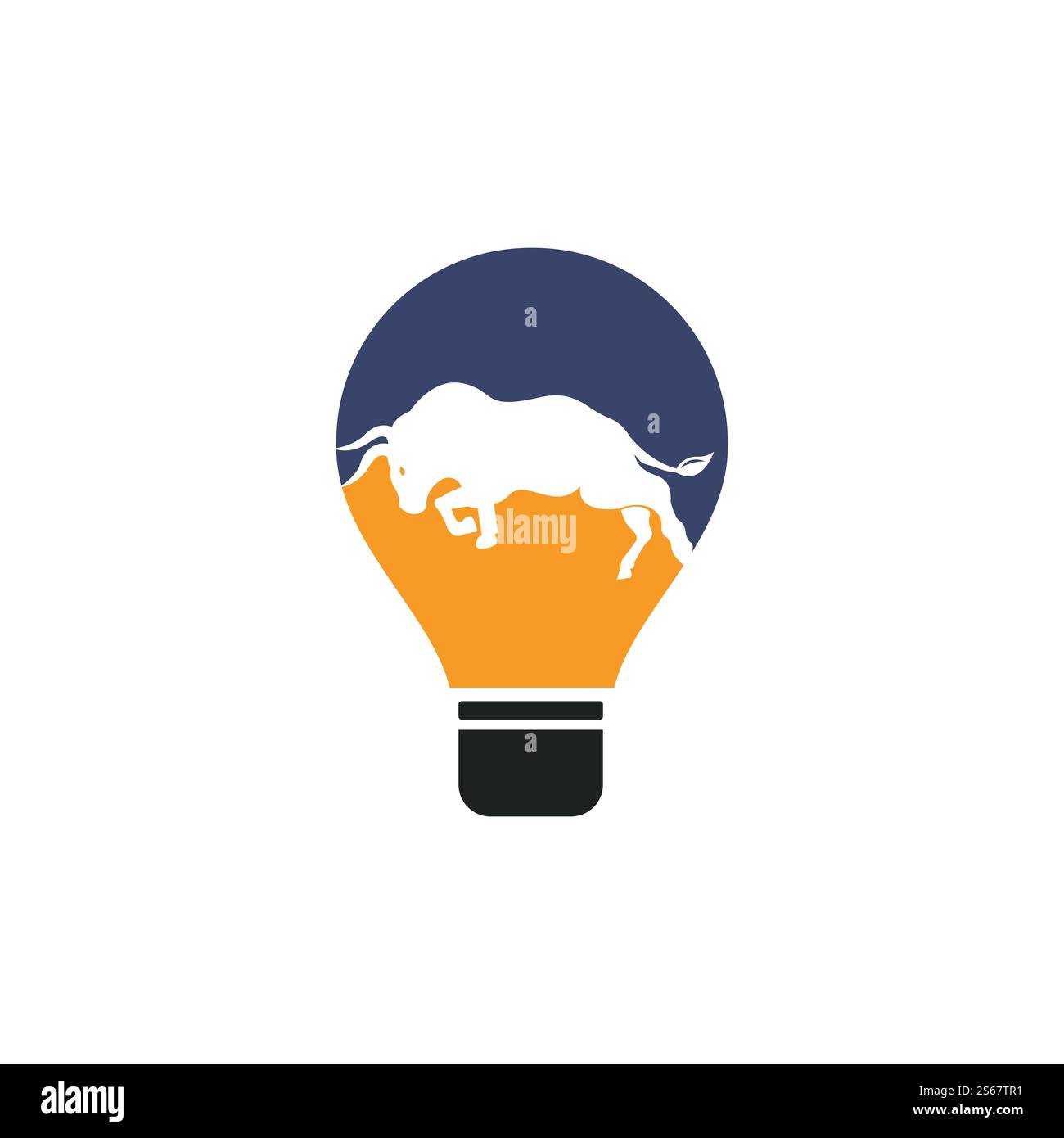 Smart bull vector logo design. Bull with bulb icon vector logo Stock ...