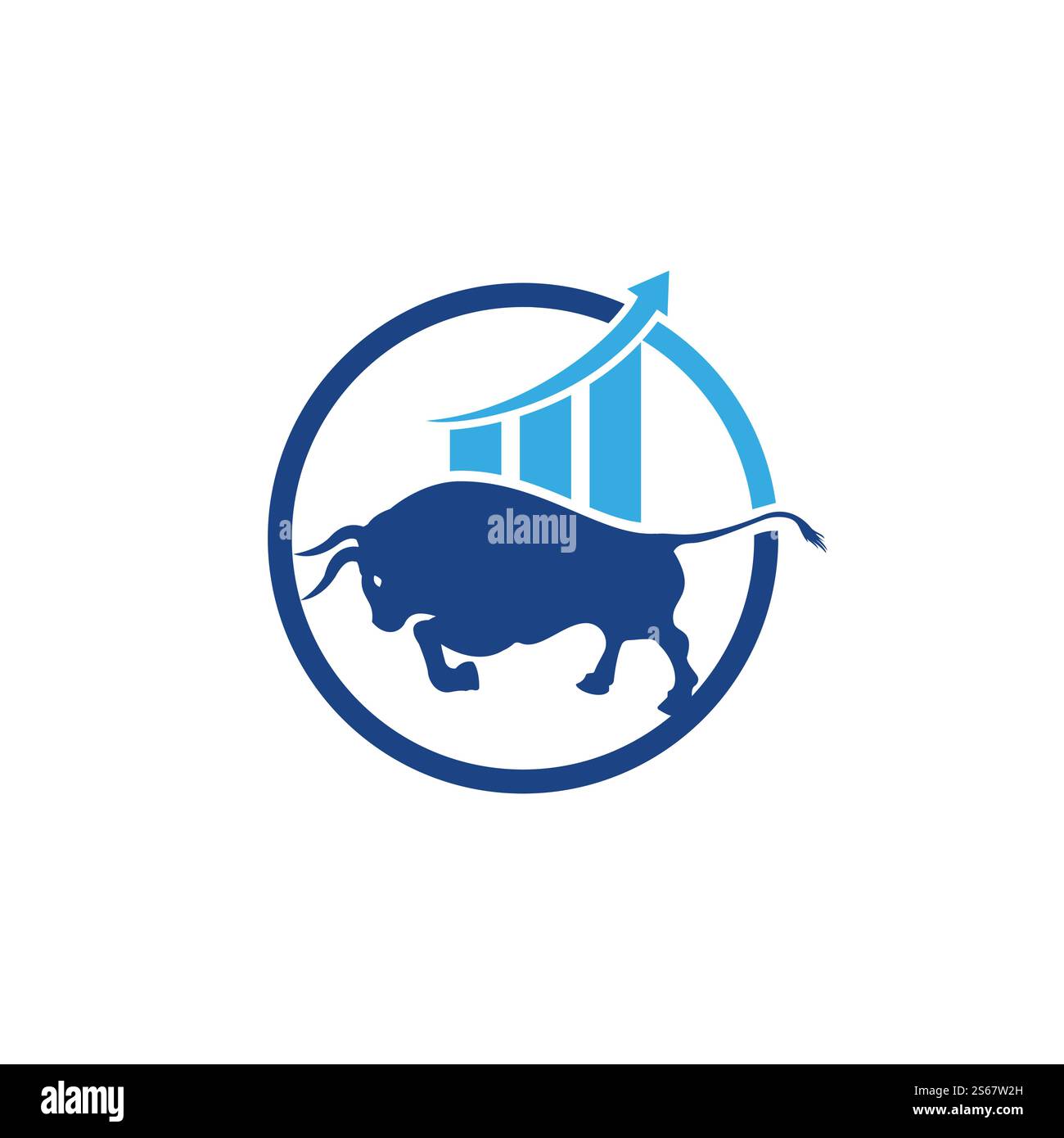 Financial bull logo design. Trade Bull Chart, finance logo. Economy ...