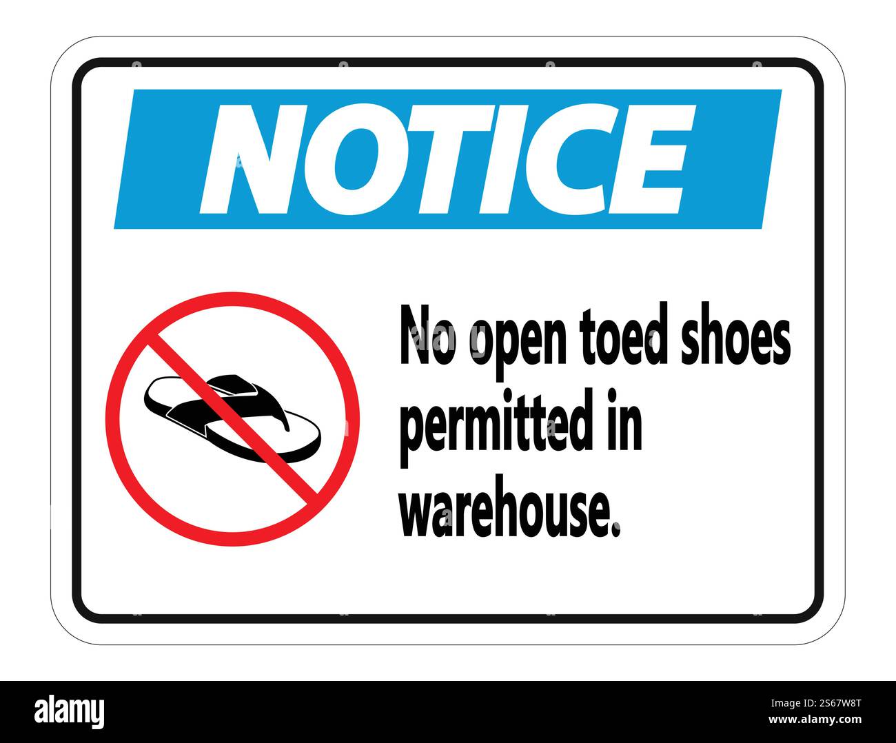 Notice No Open Toed Shoes Sign on white background,vector illustration ...