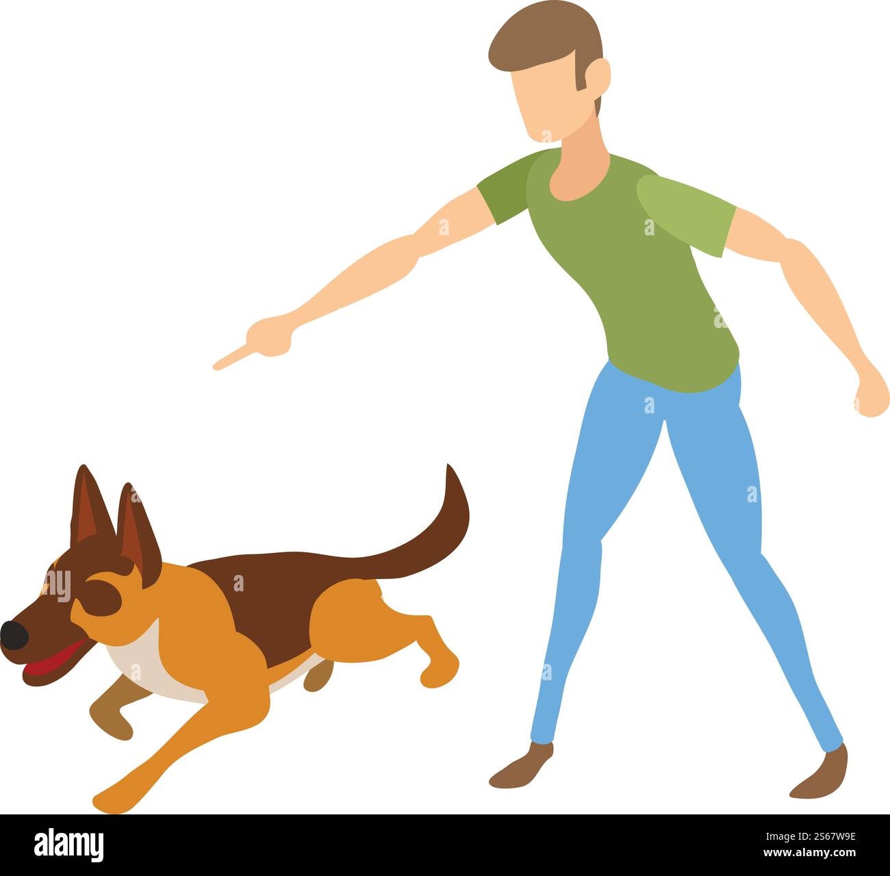 Dog run command icon. Isometric of dog run command vector icon for web ...