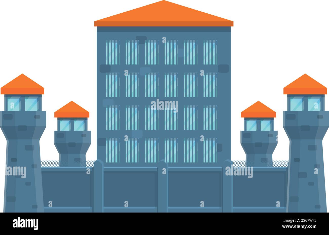 Prison building icon. Cartoon of prison building vector icon for web ...