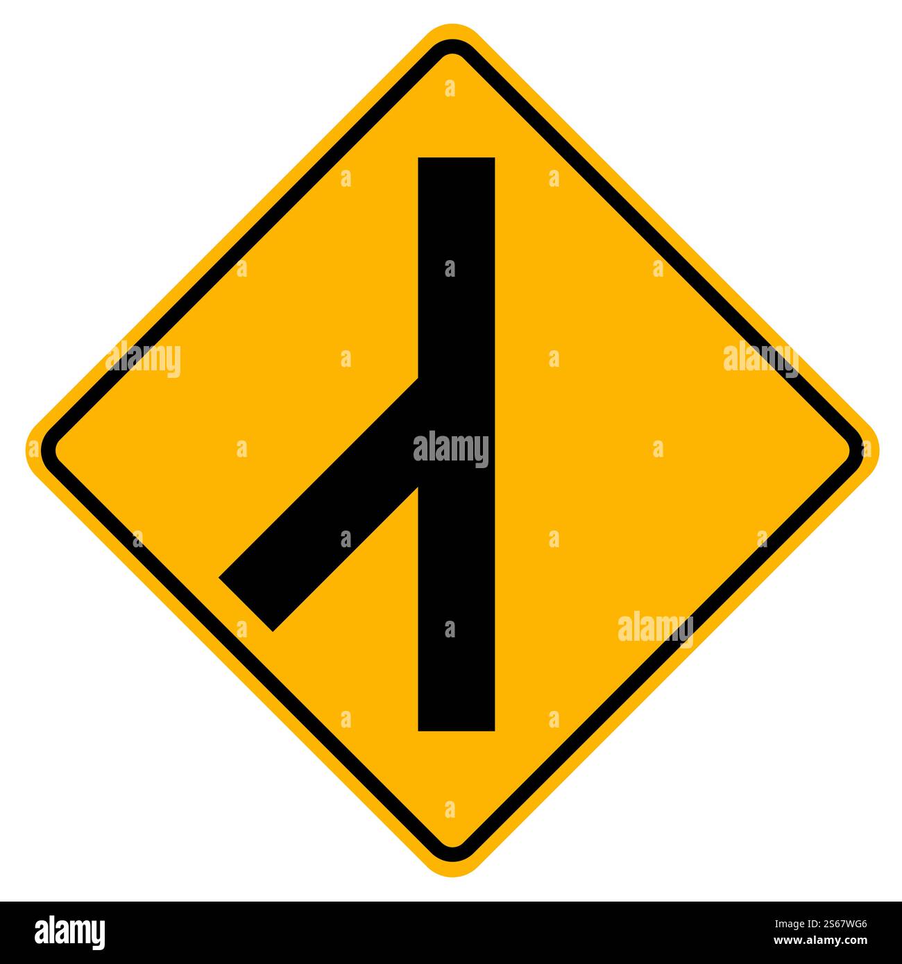 One Lane Road Ahead Traffic Road Symbol Sign Isolate on White ...