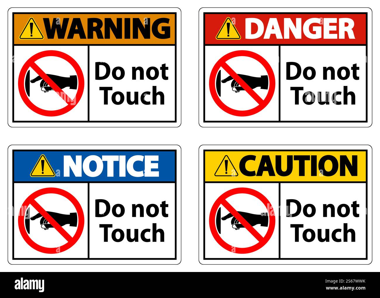 do not touch sign label on transparent background Stock Vector Image ...