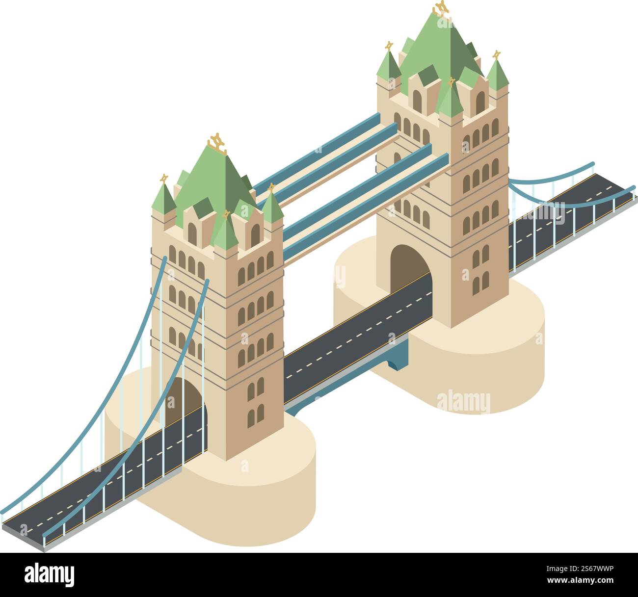 London bridge icon. Isometric of London bridge vector icon for web ...