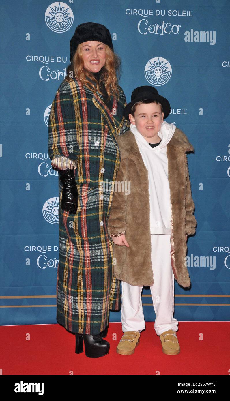 London, UK. 15th Jan, 2025. Jaime Winstone and her son at the "Cirque ...