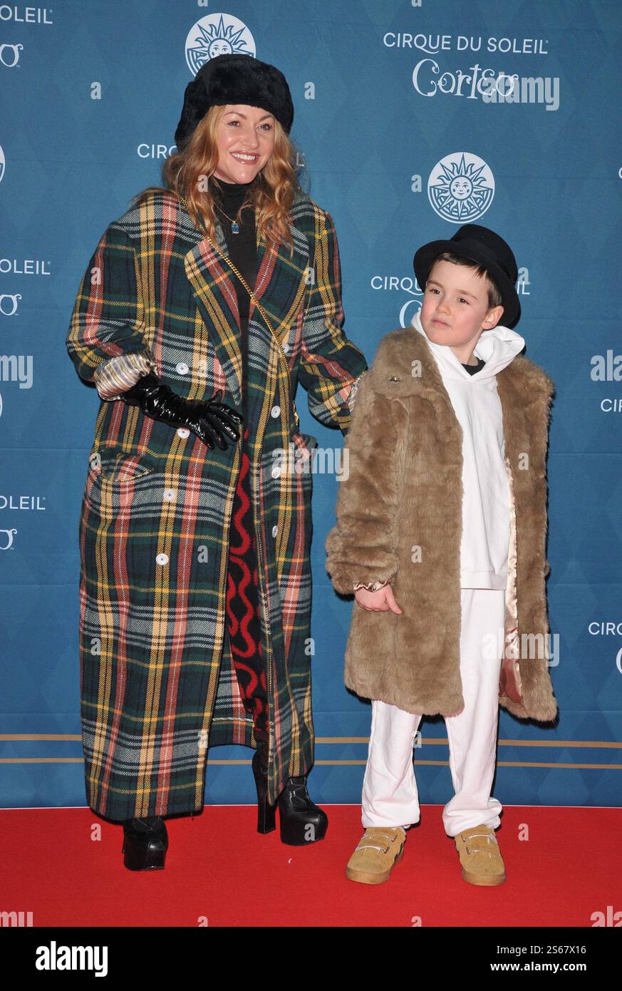 London, UK. 15th Jan, 2025. Jaime Winstone and her son at the "Cirque ...