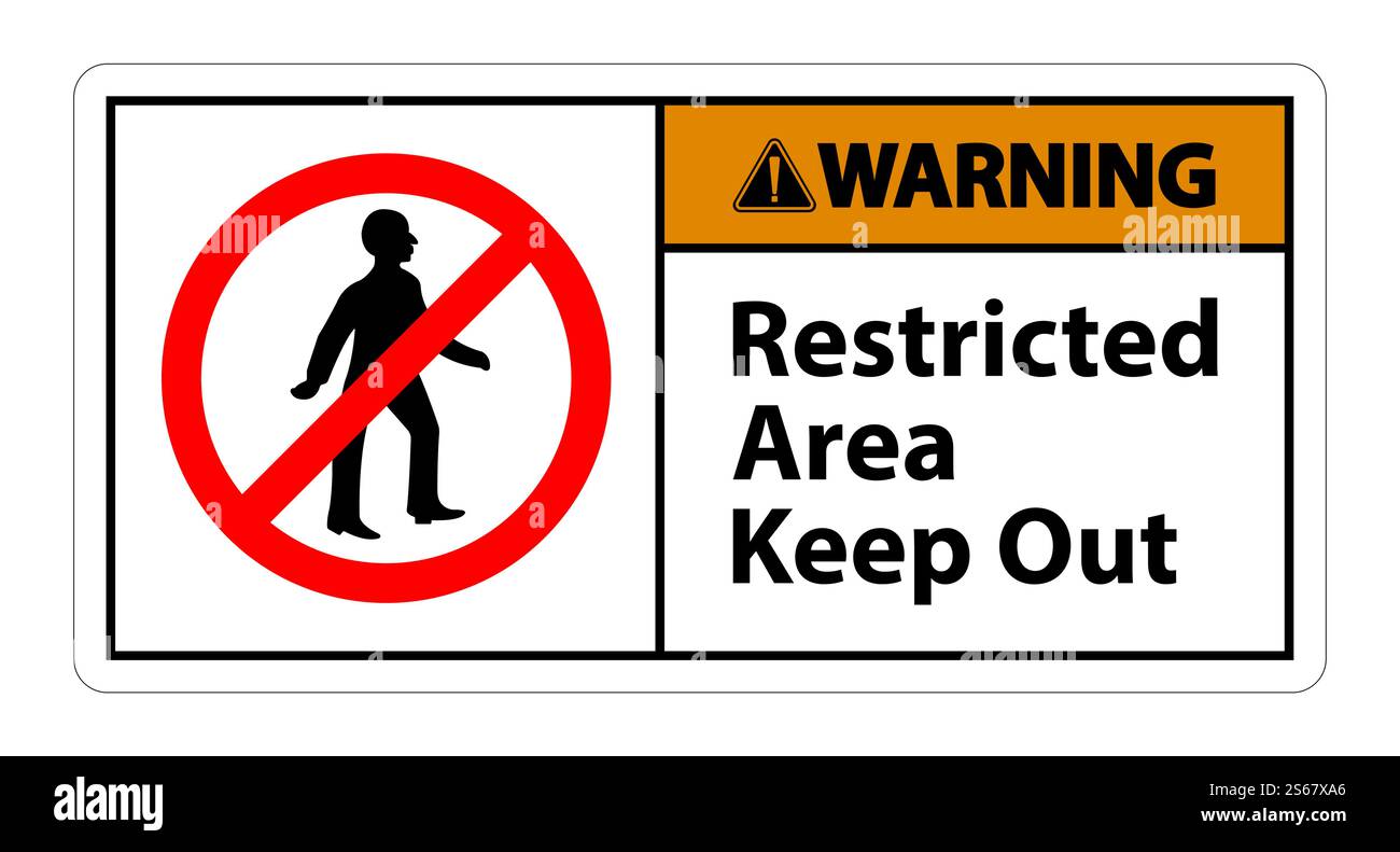 Restricted Area Keep Out Symbol Sign On White Background Stock Vector ...