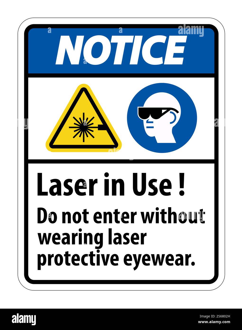 Notice Warning PPE Safety Label,Laser In Use Do Not Enter Without ...