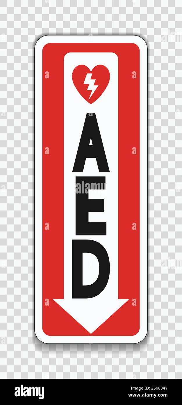 Symbol AED Sign label on transparent background,vector illustration ...
