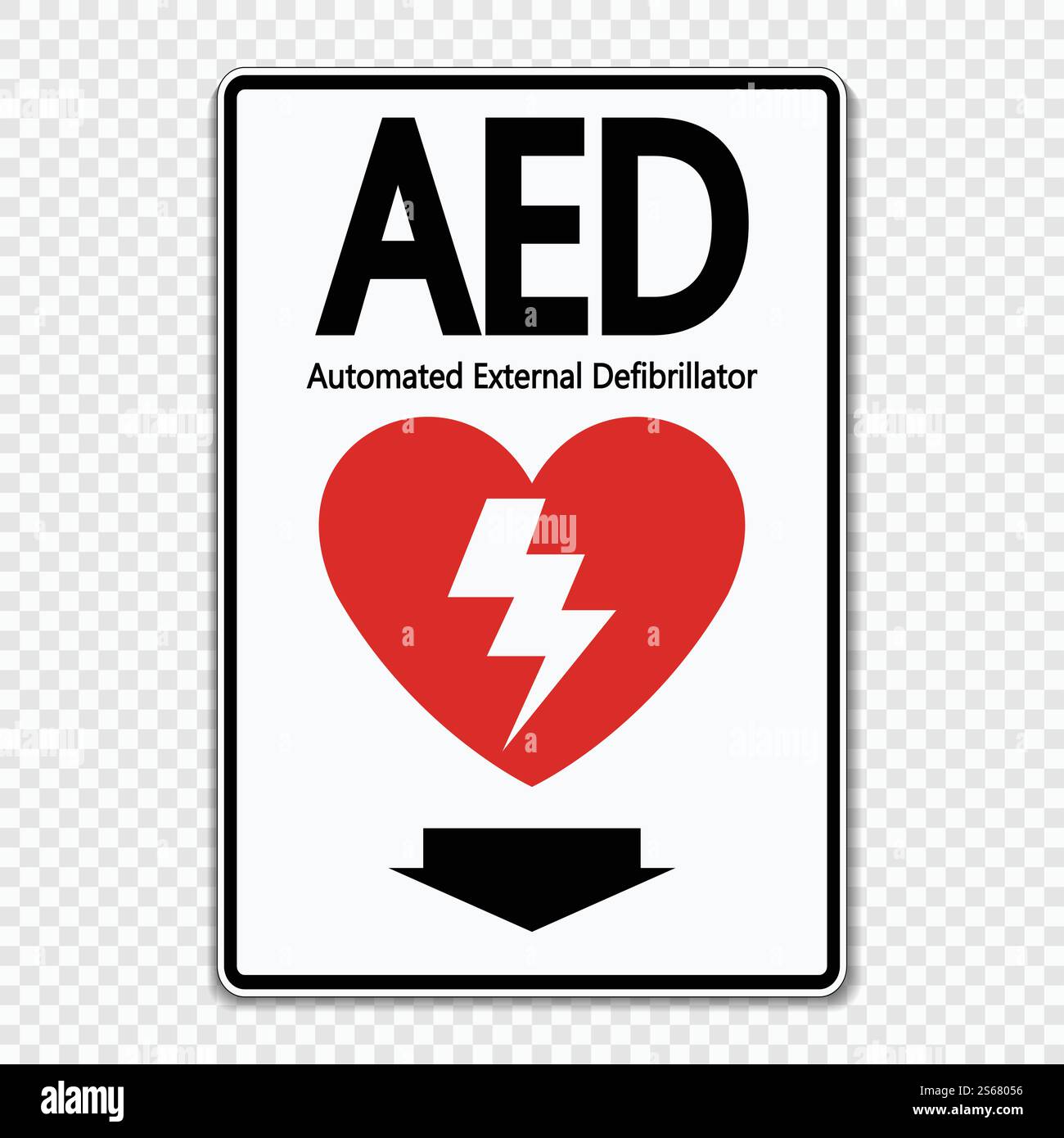 Symbol AED Sign label on transparent background,vector illustration ...
