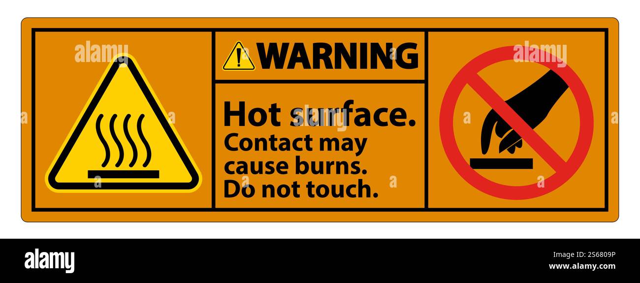 Warning Hot Surface Do Not Touch Symbol Sign Isolate on White ...