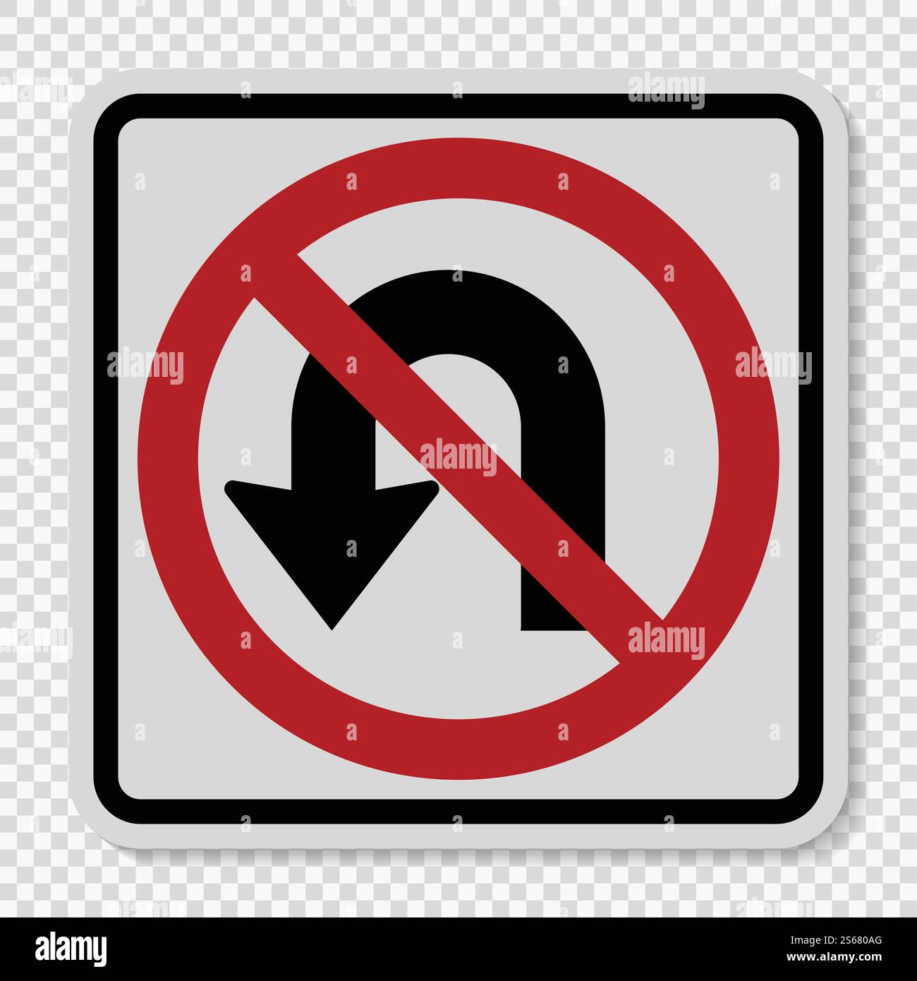 No U-Turn Sign on transparent background,vector illustration Stock Vector Image & Art - Alamy