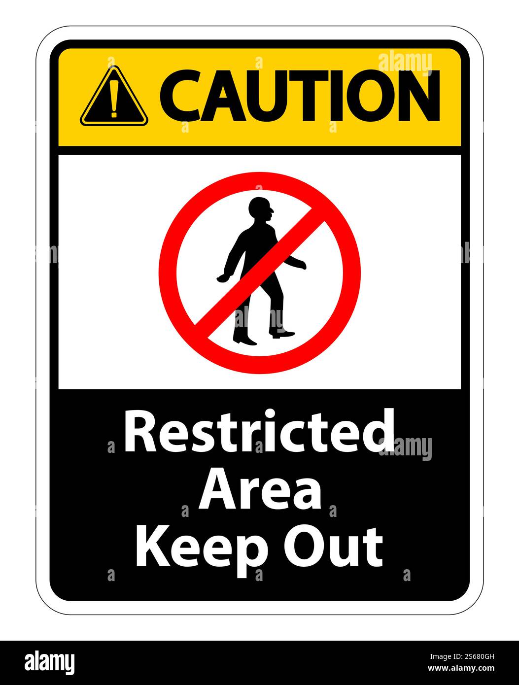 Restricted Area Keep Out Symbol Sign On White Background Stock Vector ...
