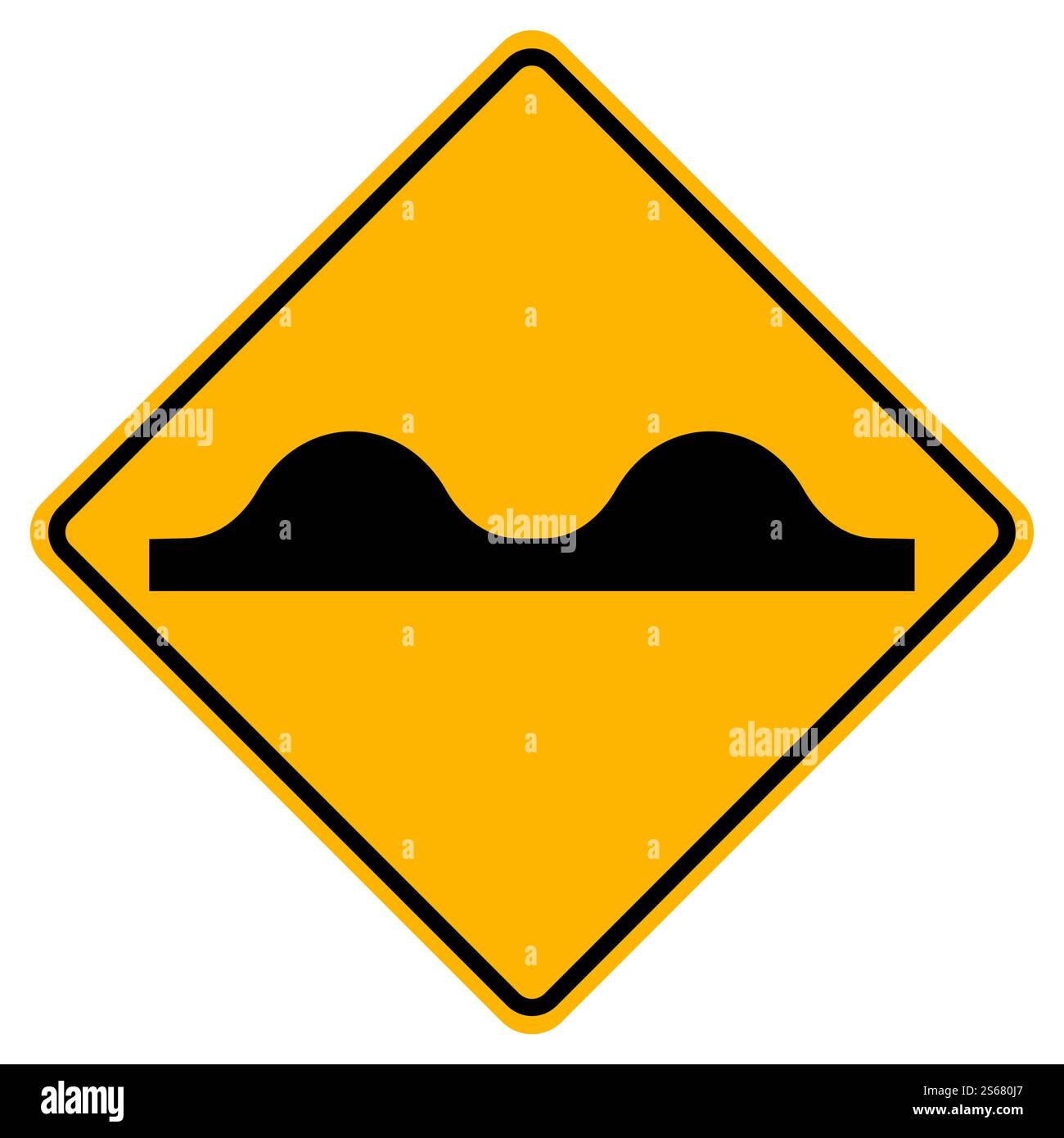 Warning traffic signs Uneven road on white background Stock Vector ...