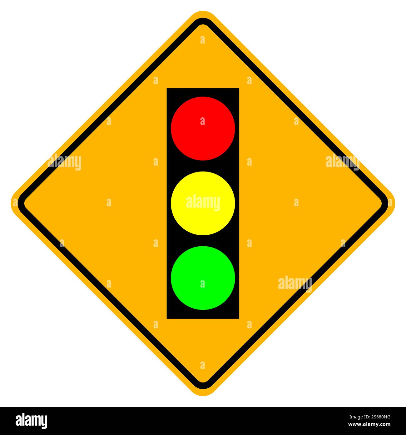 Warning signs Traffic lights ahead on white background Stock Vector ...