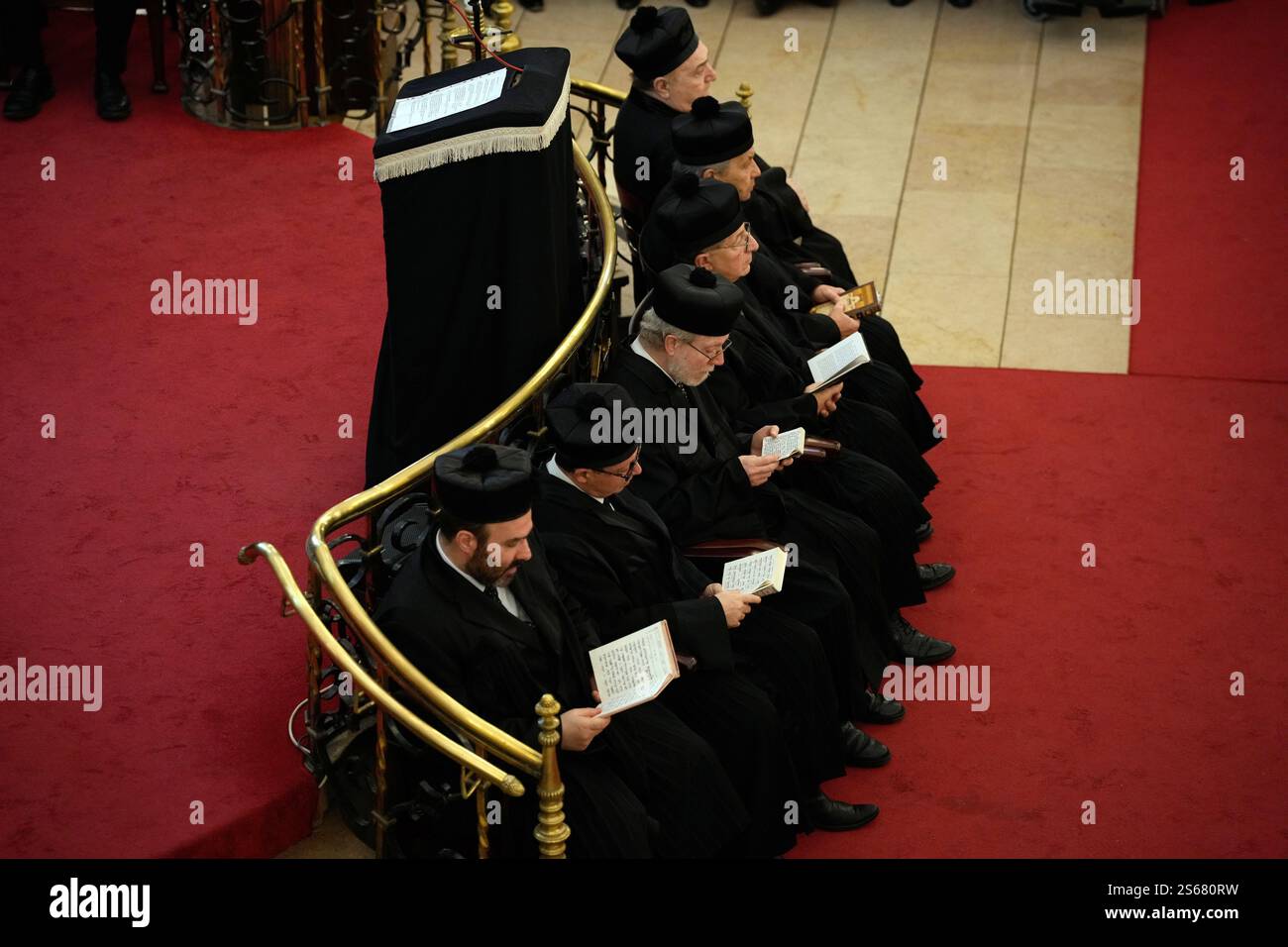 Rabbis recite prayers during the funeral ceremony of Turkey's Chief ...