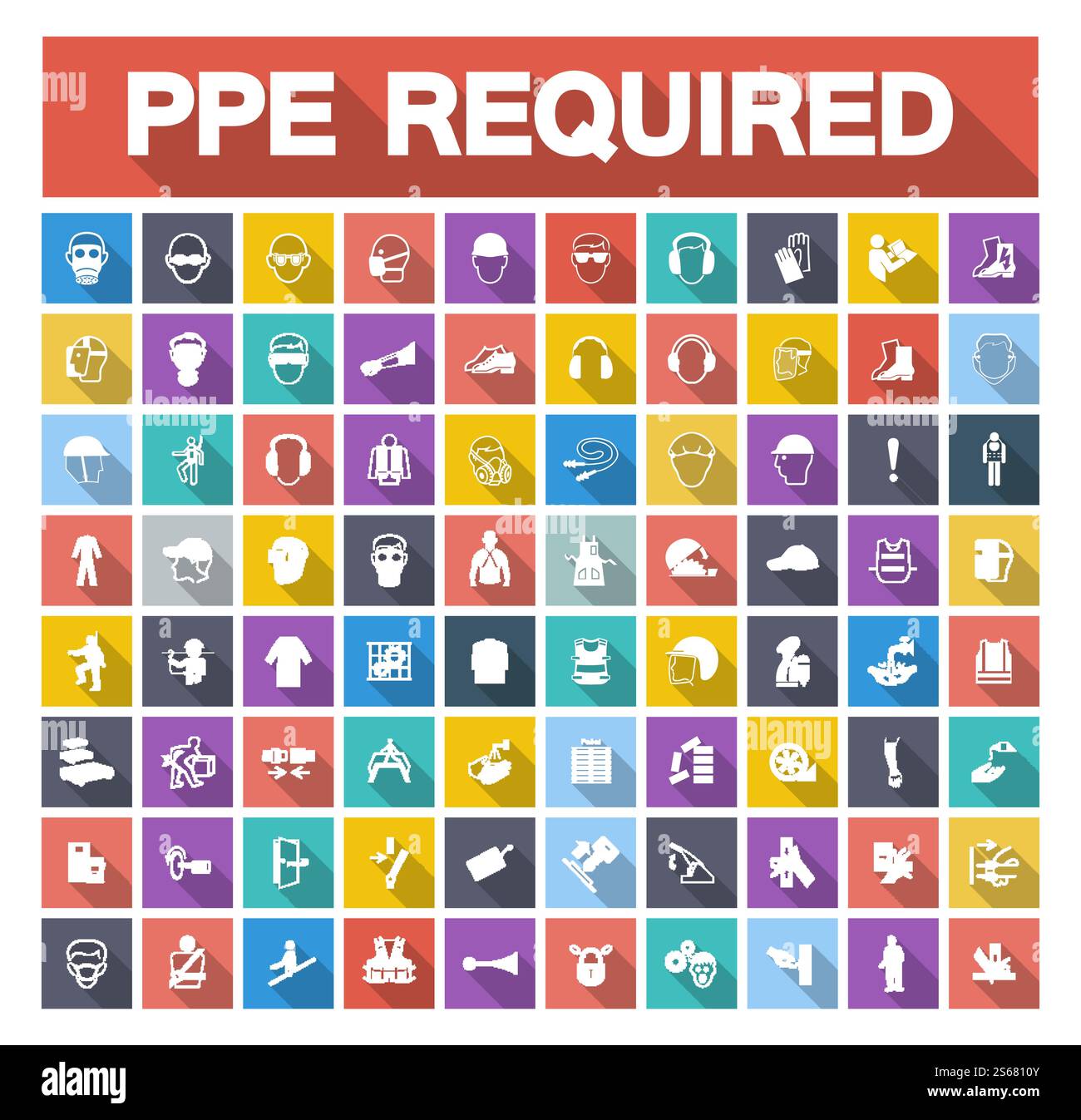 Required Personal Protective Equipment (PPE) Symbol,Safety Icon Stock ...