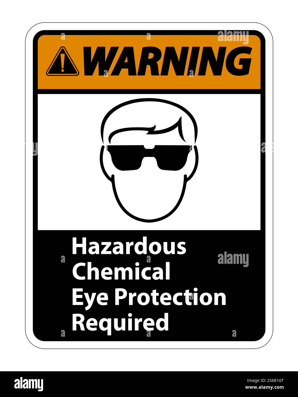 warning Hazardous Chemical Eye Protection Required Symbol Sign Isolate ...