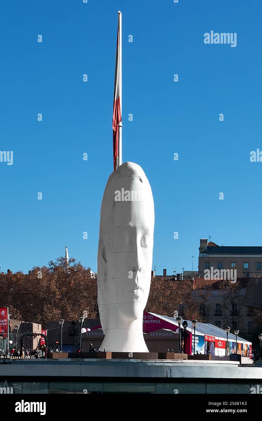 Madrid. Spain - January 16, 2025: Modern sculpture. Julia, a 12-meter ...