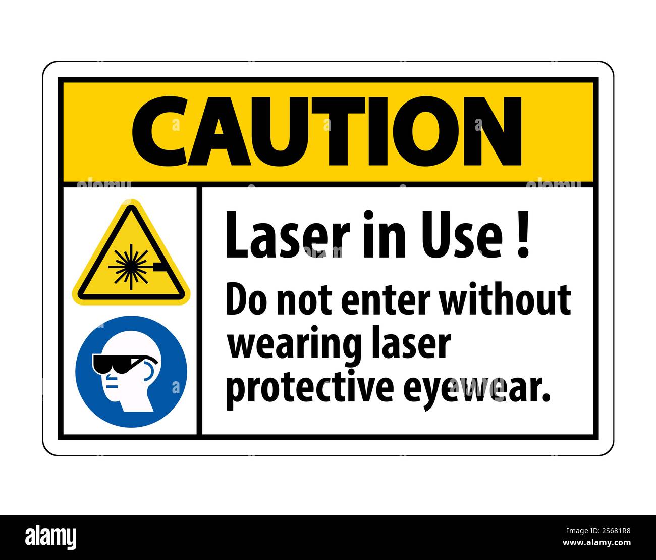 Caution Warning PPE Safety Label,Laser In Use Do Not Enter Without ...