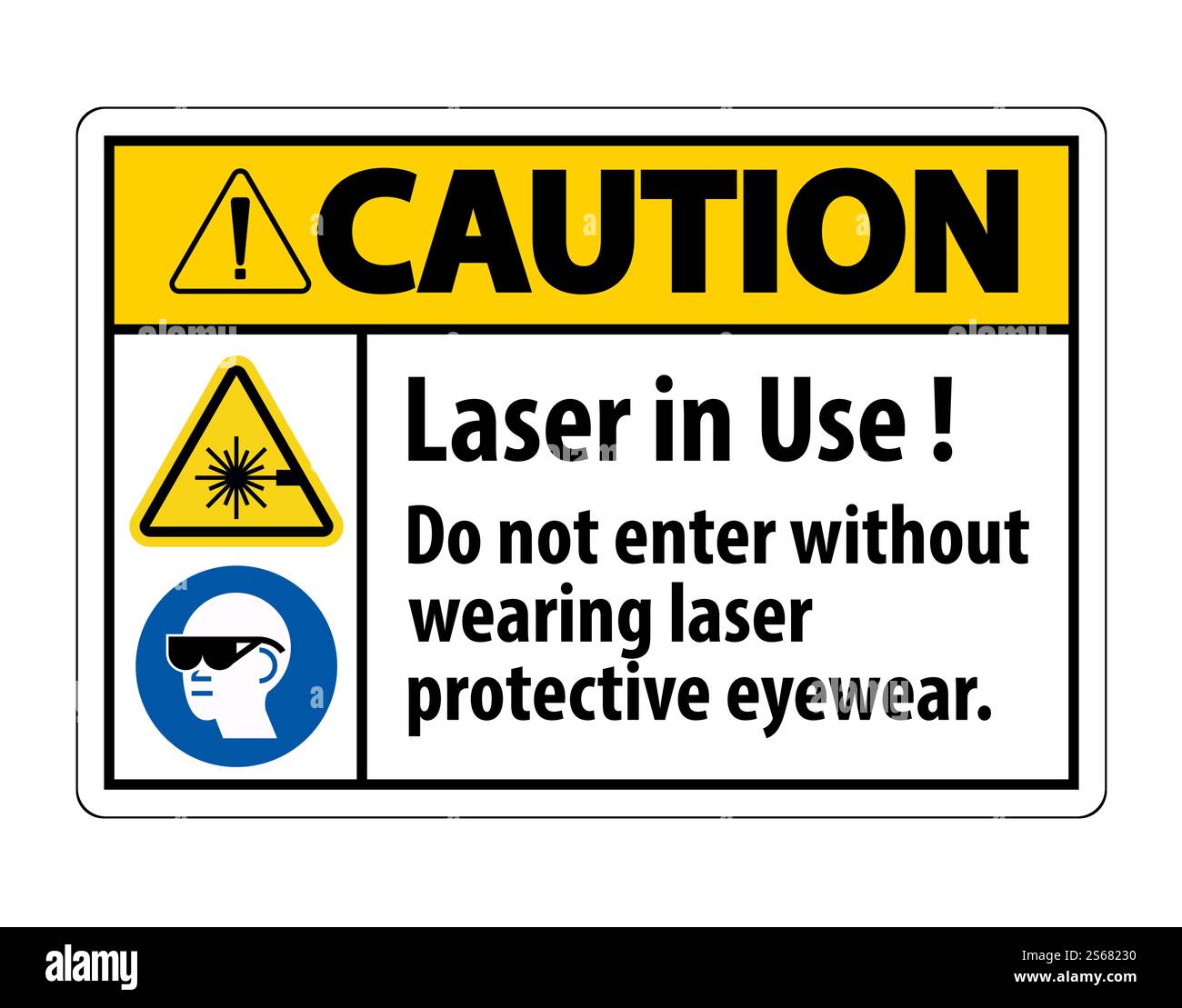 Caution Warning PPE Safety Label,Laser In Use Do Not Enter Without ...