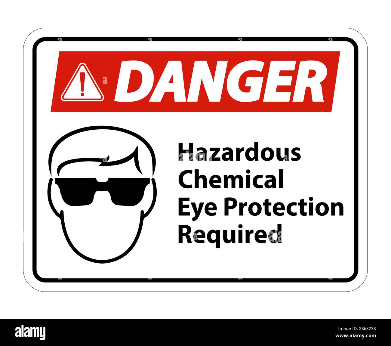 Danger Hazardous Chemical Eye Protection Required Symbol Sign Isolate ...