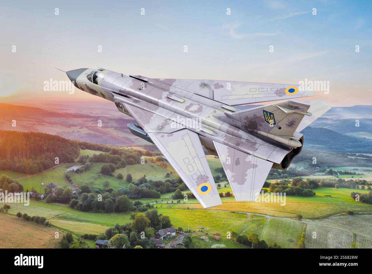 Ukrainian Skukhoi SU-24 supersonic tactical bomber with Storm Shadow ...