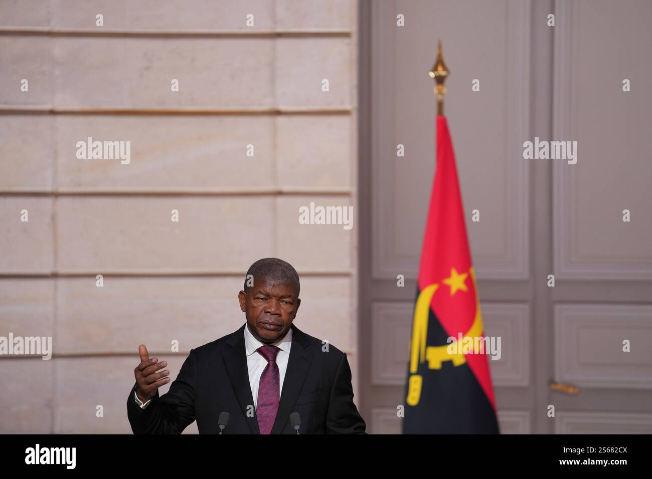 Angola's President João Lourenco gestures during a joint press ...