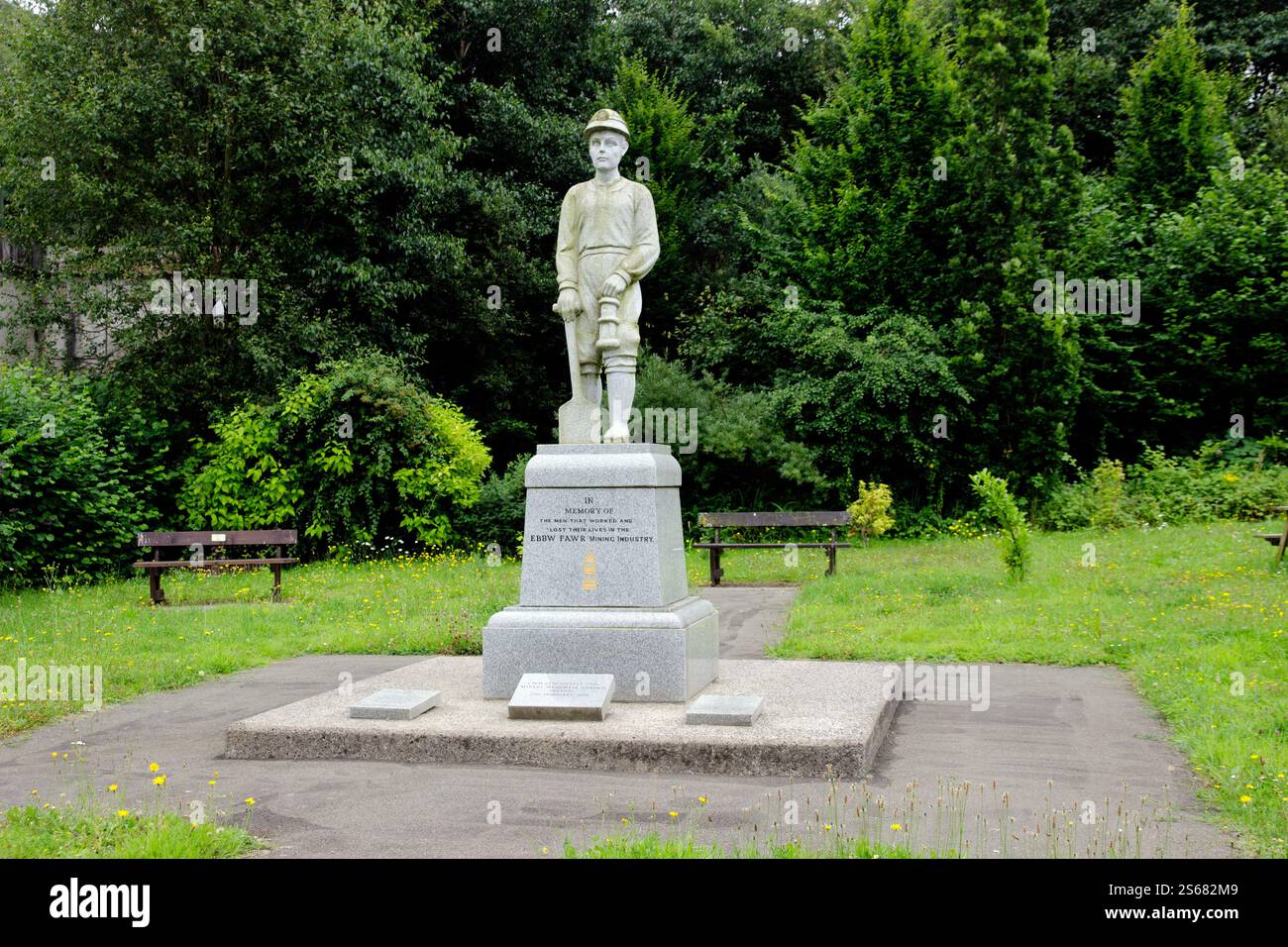 Cwm miners memorial, commemorating miners lost in the 1927 Marine Colliery mining explosion, in ...