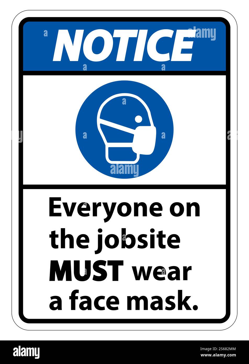 Notice Wear A Face Mask Sign Isolate On White Background Stock Vector ...