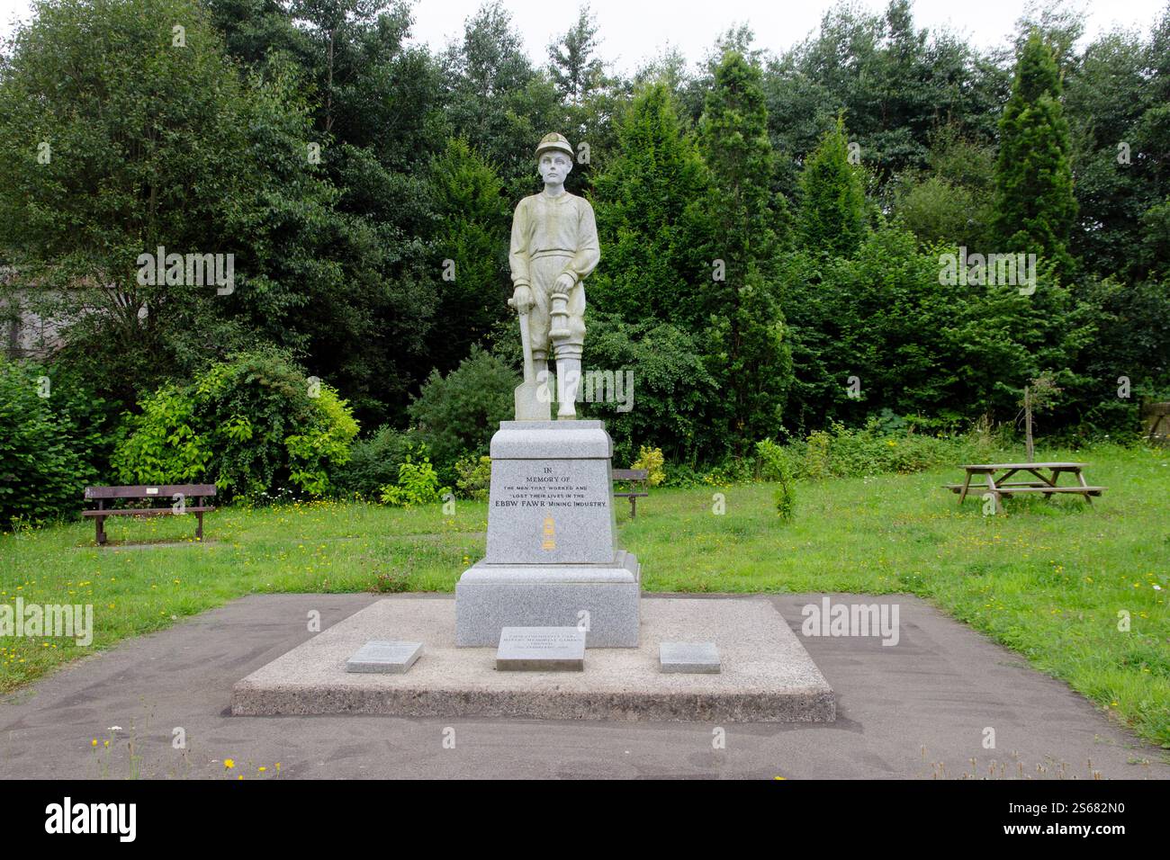 Cwm miners memorial, commemorating miners lost in the 1927 Marine Colliery mining explosion, in ...