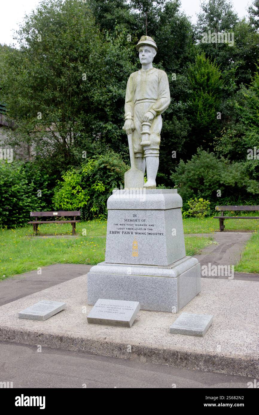 Cwm miners memorial, commemorating miners lost in the 1927 Marine Colliery mining explosion, in ...
