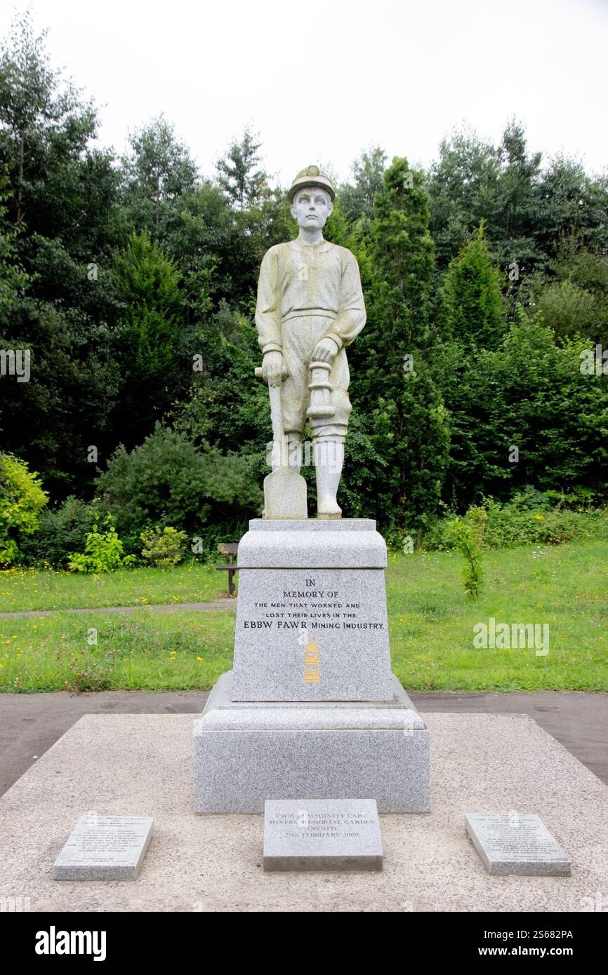 Cwm miners memorial, commemorating miners lost in the 1927 Marine Colliery mining explosion, in ...