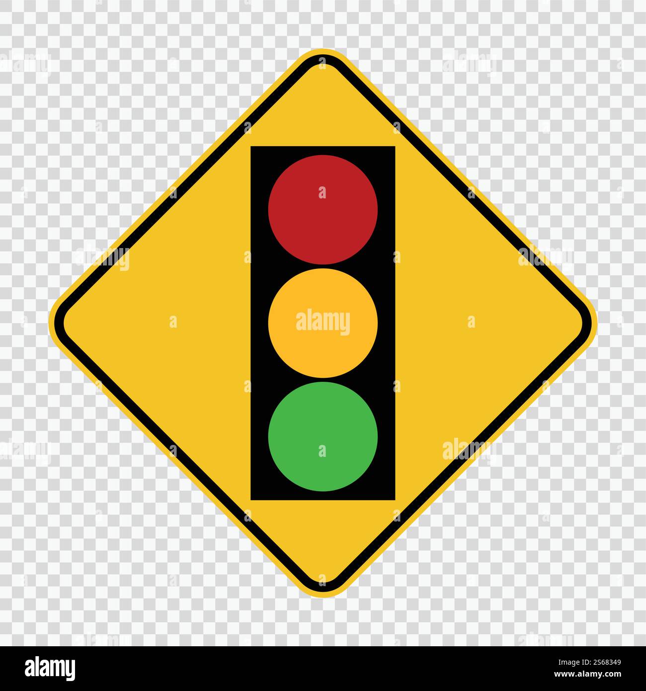 signal traffic light green yellow red sign on transparent background ...